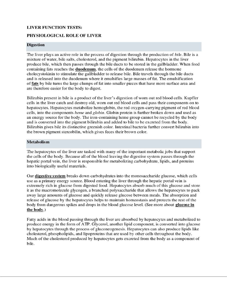 Liver Function Test - MBC | PDF