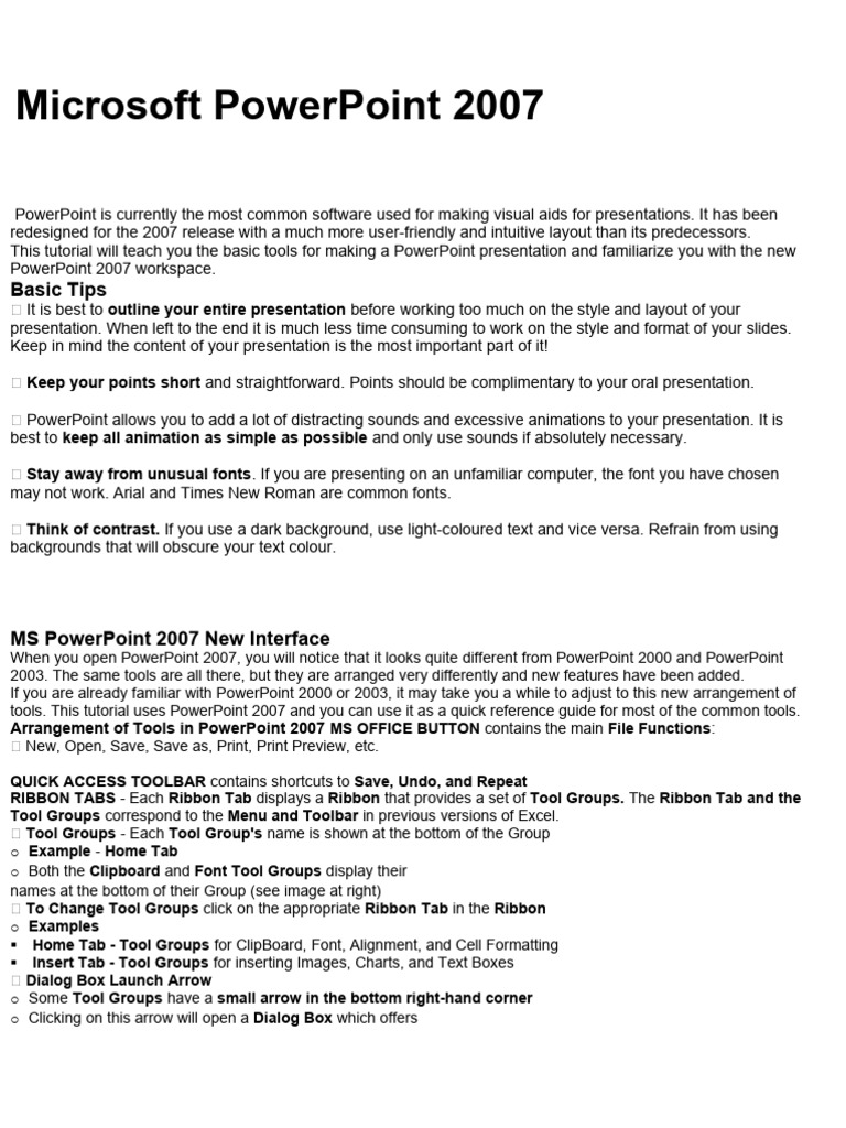 Microsoft PowerPoint 2007 | PDF | Microsoft Office | Microsoft Power Point