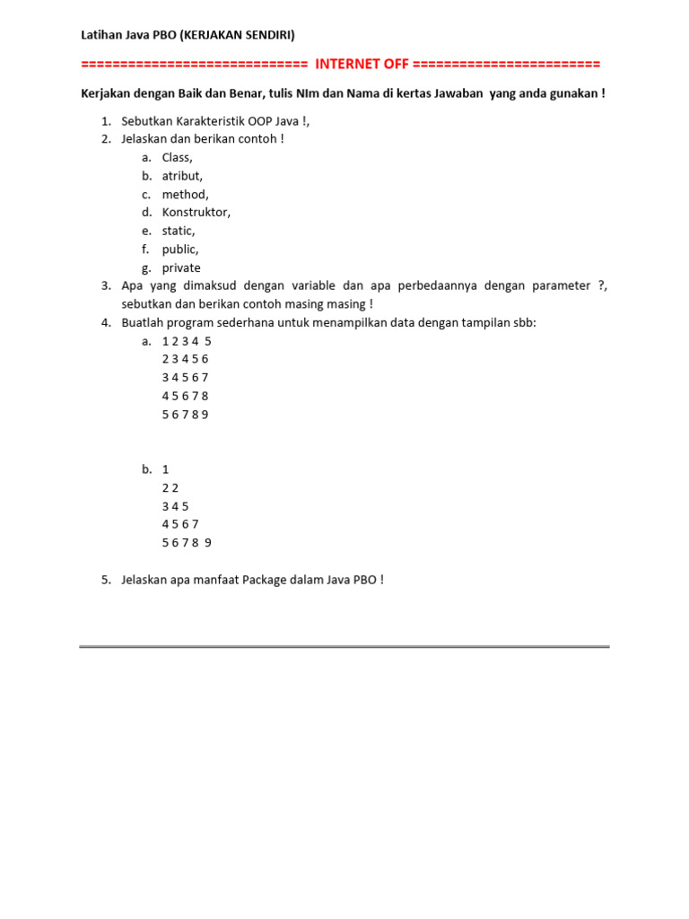 Latihan Java PBO | PDF