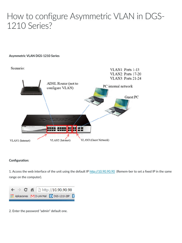 DGS-1210 VLAN Setup Guide | PDF
