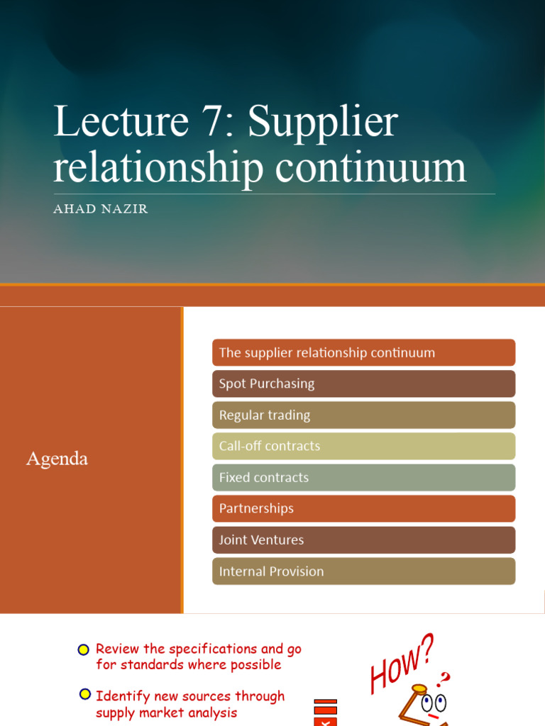 Supplier Relationship Continuum Explained | PDF | Supply Chain ...