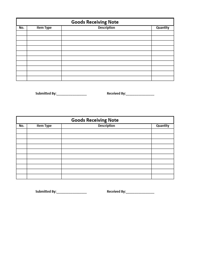 Goods Recieving Note | PDF