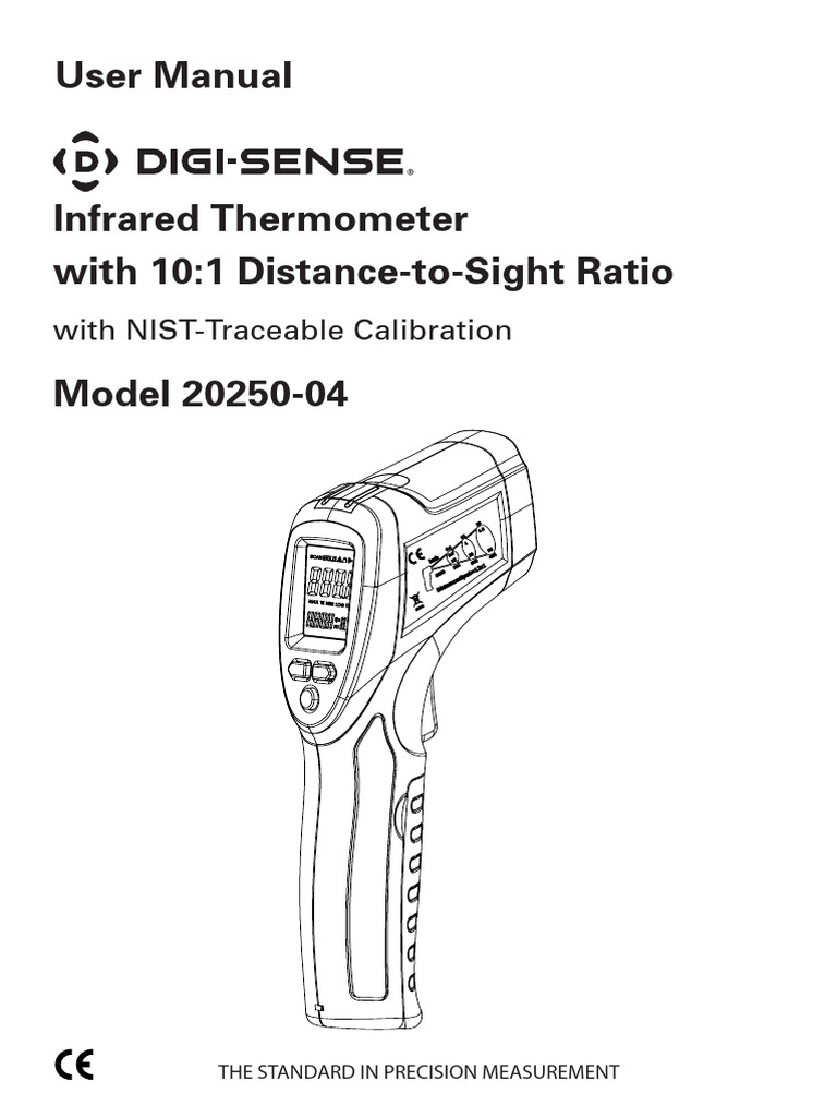 Digi-Sense Infrared Thermometer WD-20250-04 Manual | PDF | Materials ... Digi-Sense Infrared Thermometer WD-20250-04 Manual | PDF | Materials ...