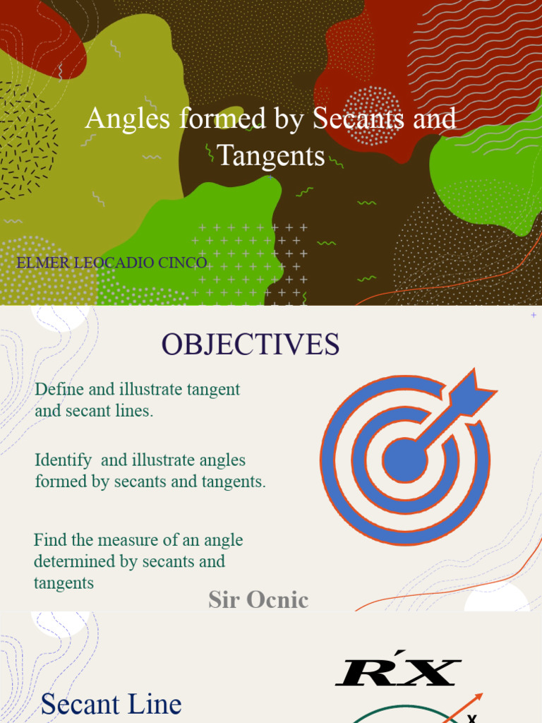 G10 - Q2 - PPT - 8 - Angles Formed by Secant and Tangent Lines Copy 2 | PDF | Angle ...
