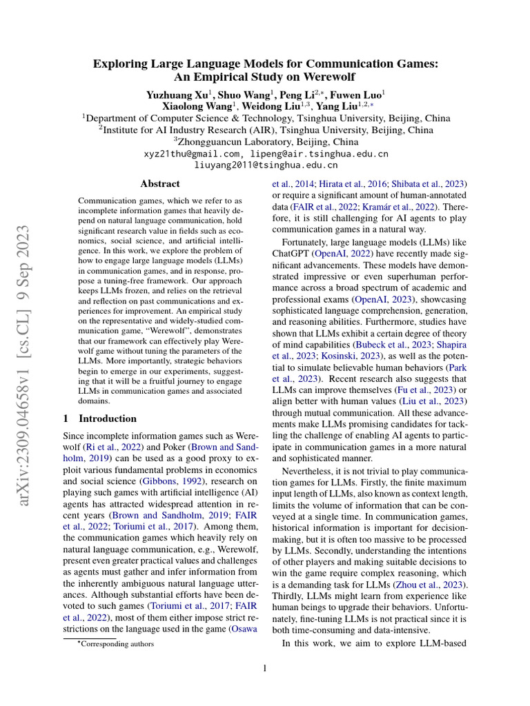 Exploring Large Language Models For Communication Games: An Empirical ...