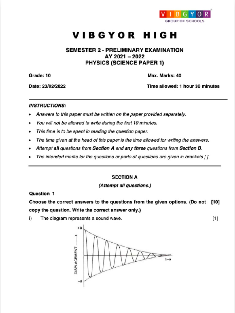 VIBGYOR_Physics_Prelim | PDF