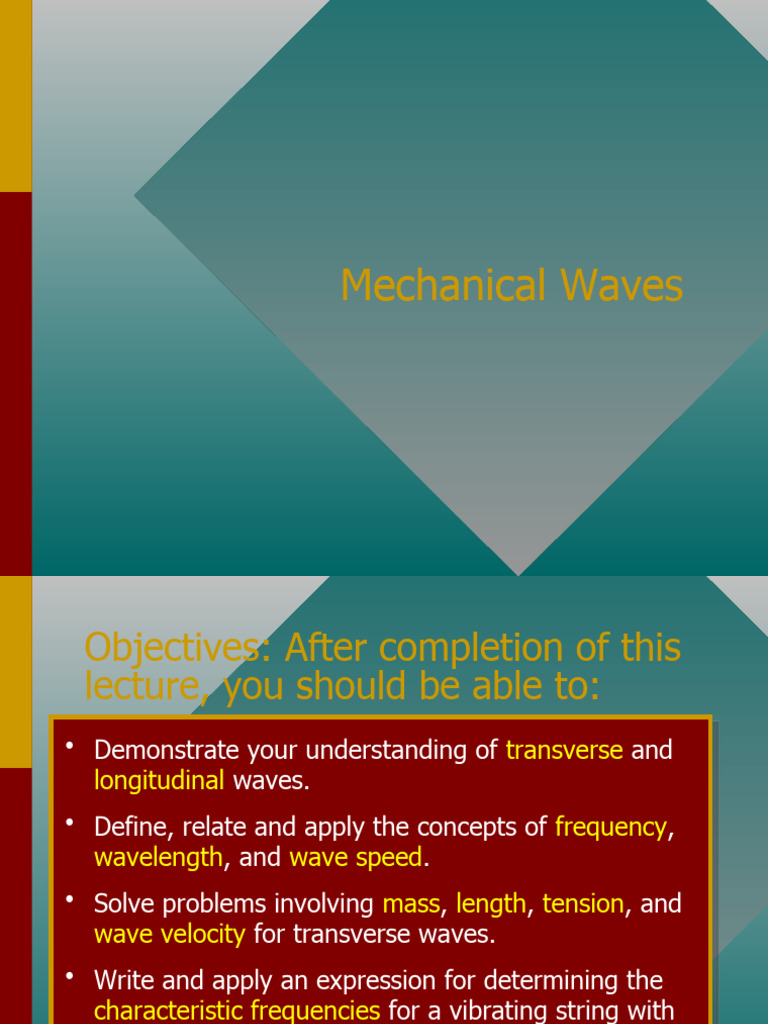 Chapter21 Mechanical Waves | PDF | Waves | Frequency