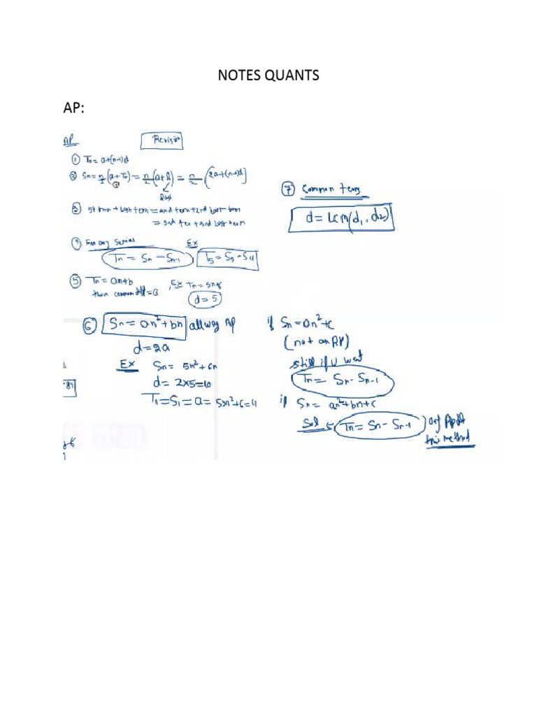 Notes Quants Pdf