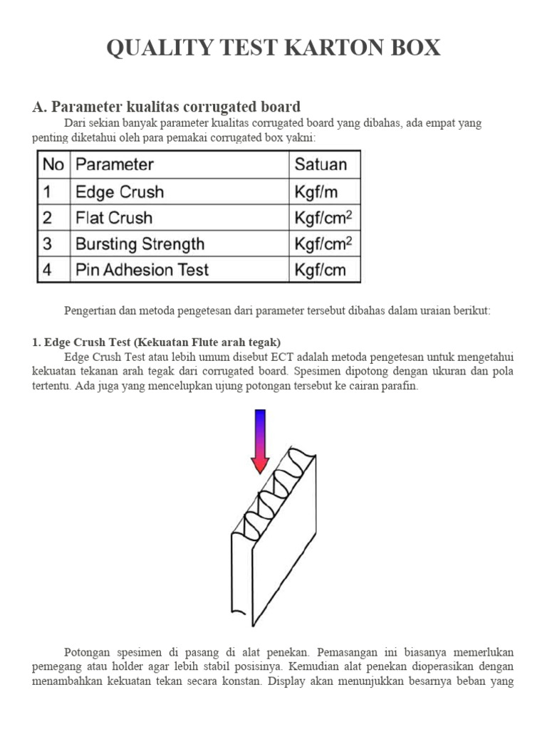 Uji Kualitas Karton Box Corrugated | PDF