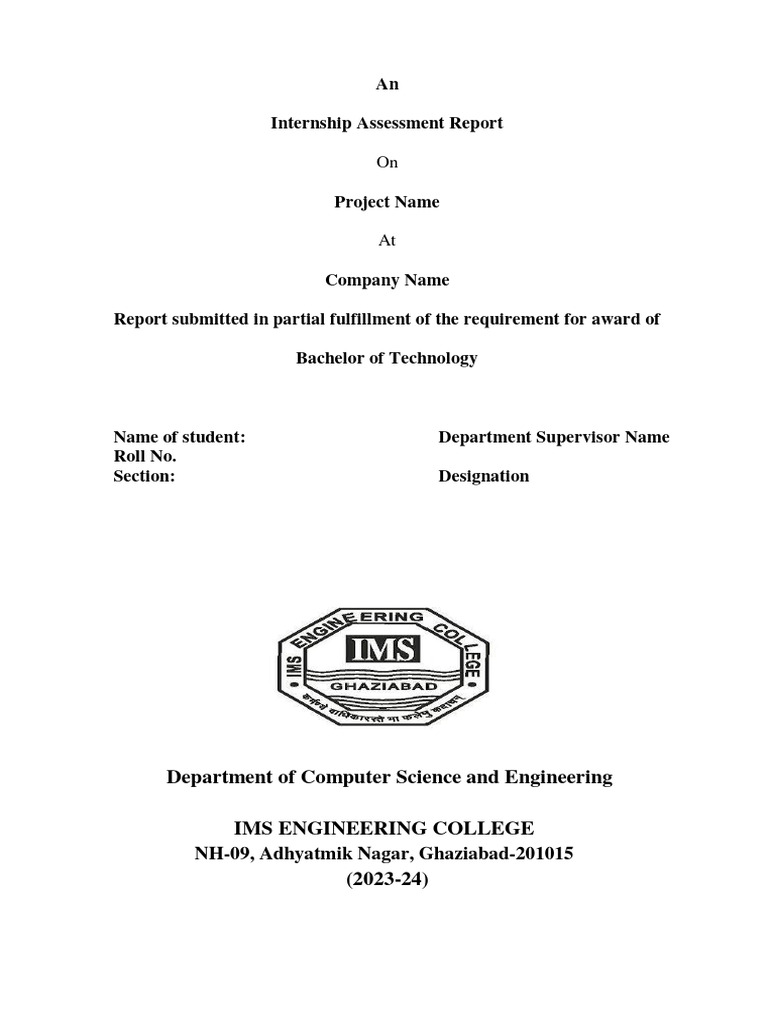 Summer Internship Report Formation Template | PDF | Engineering | Analysis