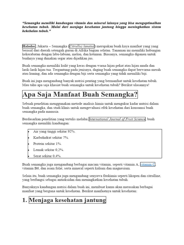 Manfaat Semangka | PDF | Gaya Hidup