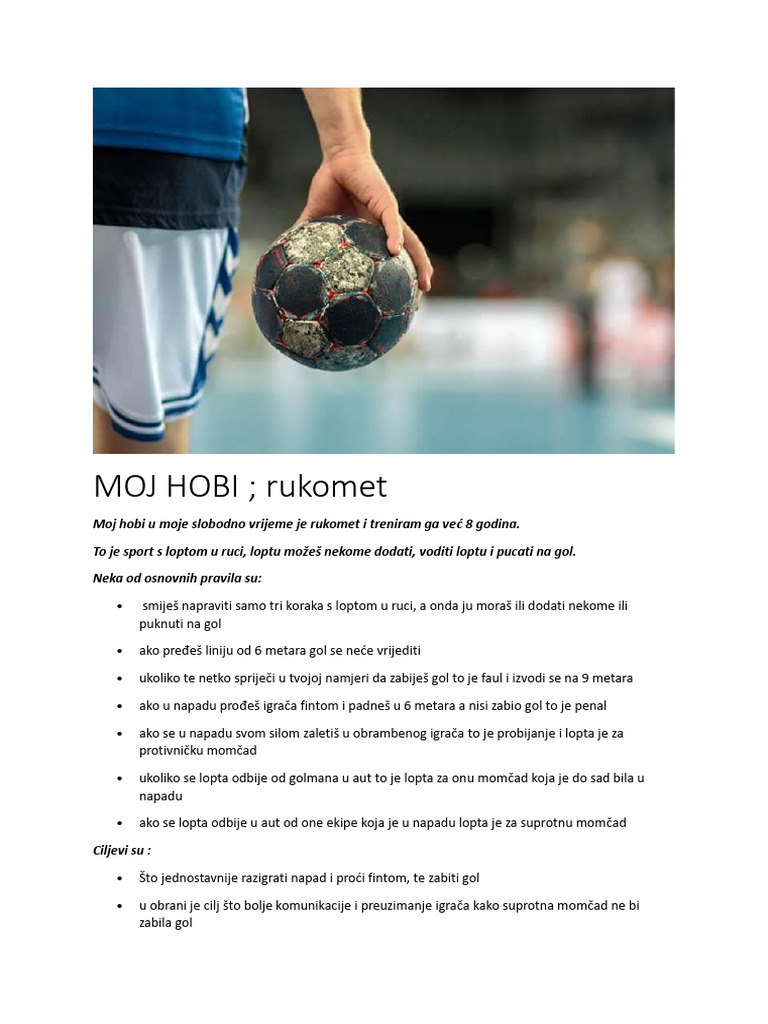 Moj Hobi Rukomet | PDF