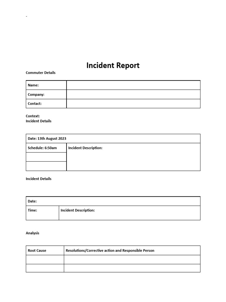 Incident Report Template | PDF