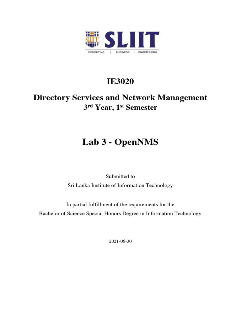 IT19115962 Lab-3 OpenNMS | PDF | Postgre Sql | World Wide Web