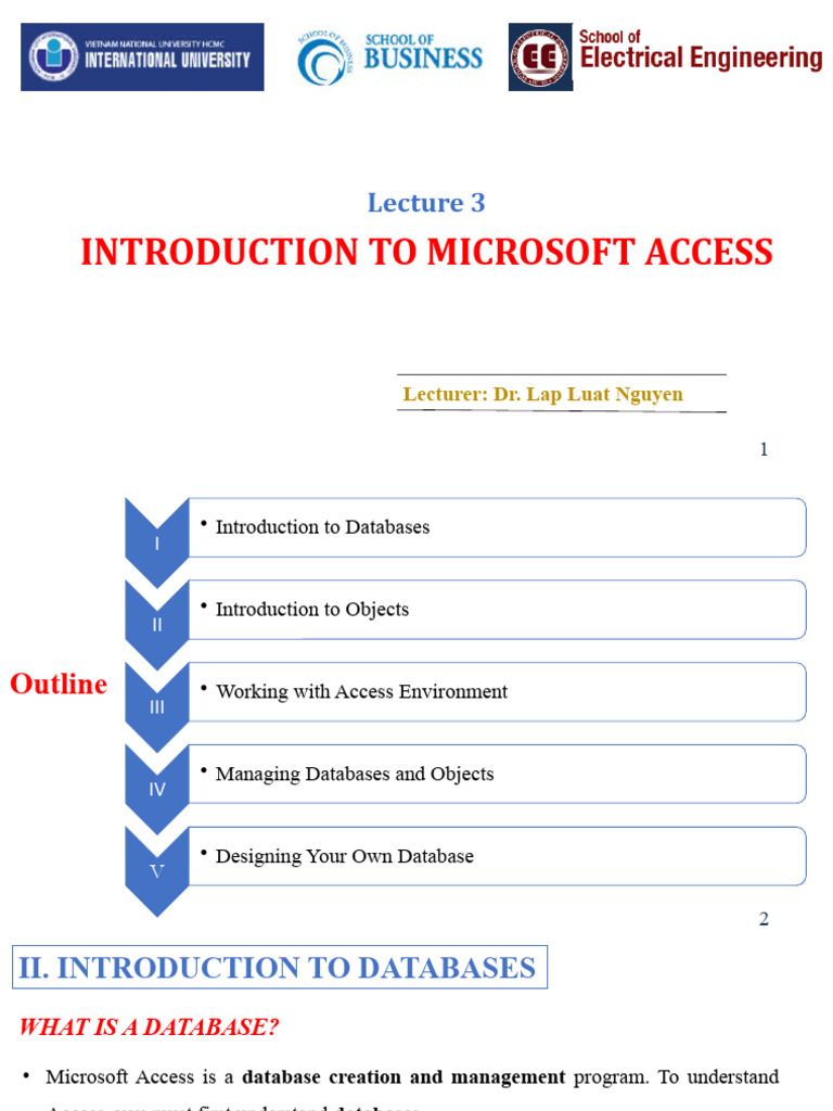 Lecture 3 Access Pdf Databases Table Database
