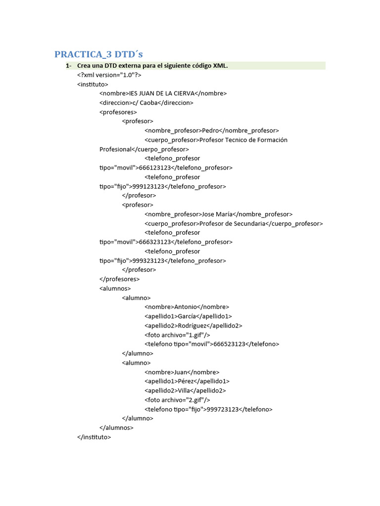 Practica 3 | PDF | Xml | Modelo de datos