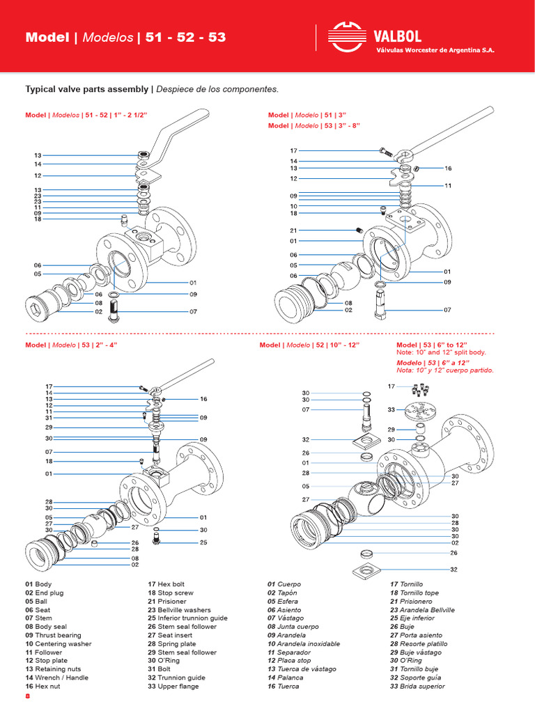 VALBOL Cat - VB - (Pag-8-9) Mod - 51 - 52 - 53 | PDF | Plumbing | Machines