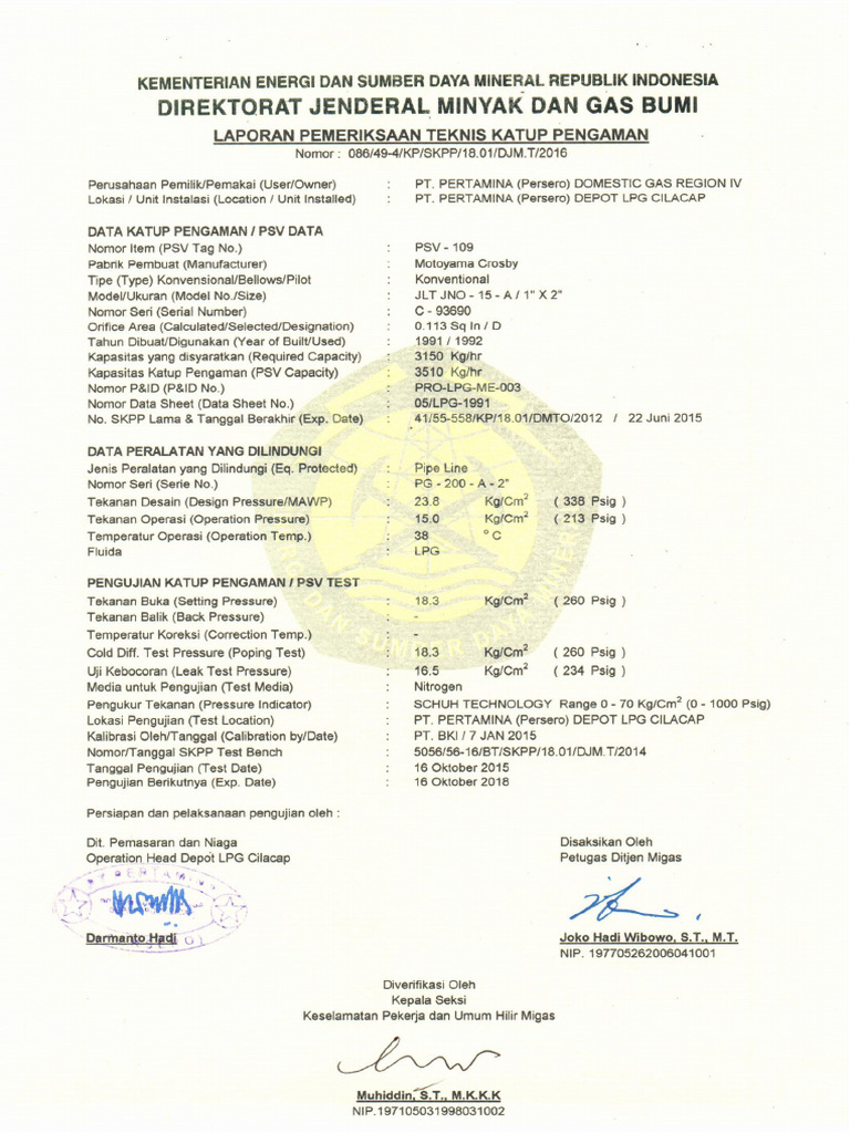 PSV 109 Pipe Line - 16 Oktober 2018 | PDF