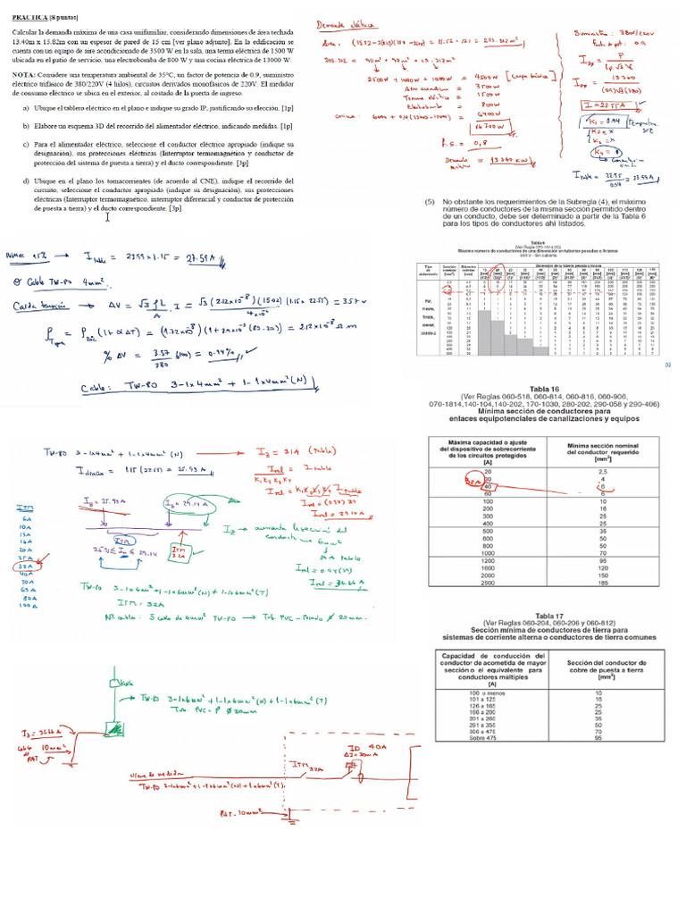 Ejercicios Resueltos de Instalaciones Electricas | PDF