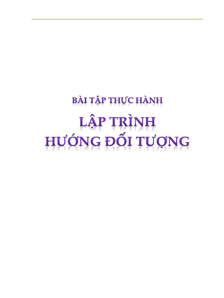 Thuc Hanh Lap Trinh Huong Doi Tuong | PDF