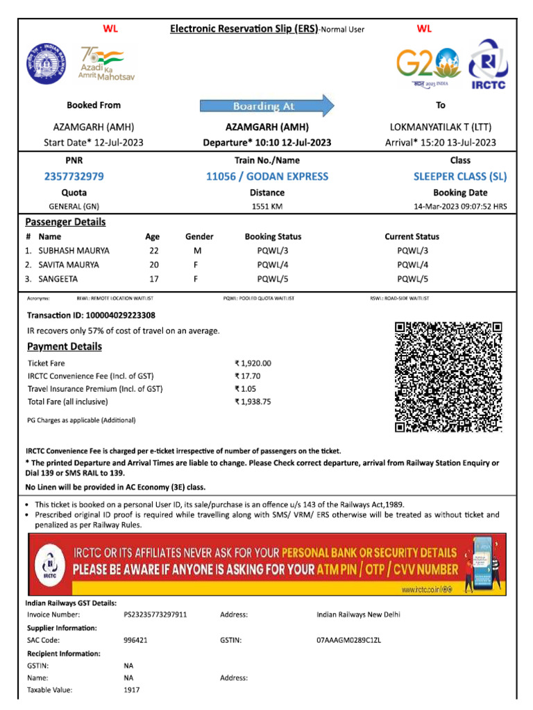 July Ticket | PDF