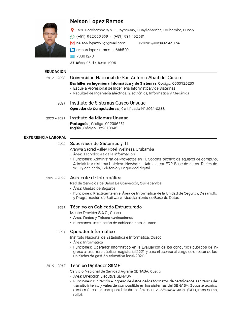 001.CV Nelson Doc | PDF | Microsoft Office | Mi sql