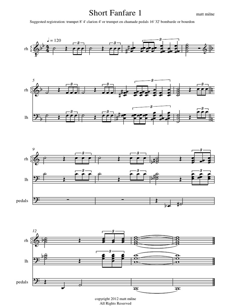 Organ Fanfara | PDF | Aerophones | Brass Instruments