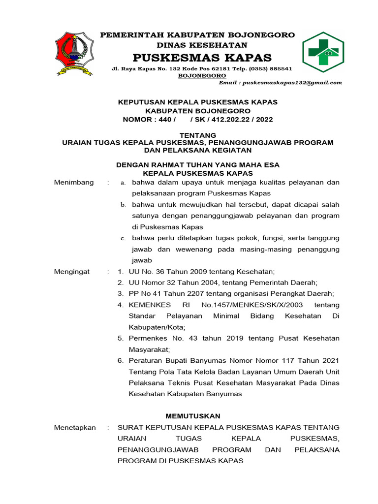 1321 SK Uraian Tugas S | PDF | Kesehatan Holistik | Sains & Matematika