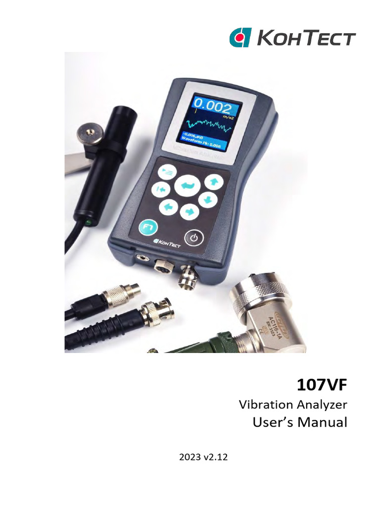 107VF Vibration Analyzer User Manual | PDF | Accelerometer | Computer File