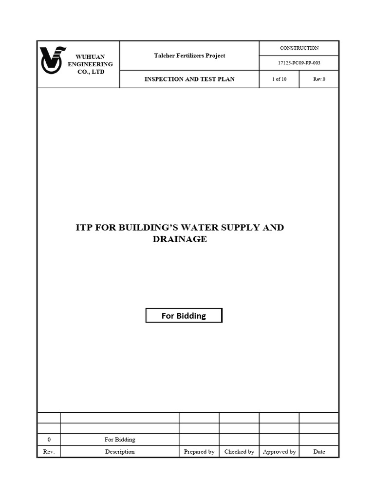Attach-2 ITP For Building Water | PDF | Welding | Construction
