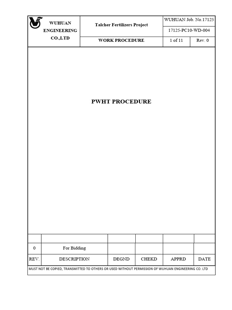 Attach-11 Work Procedure For PWHT | PDF | Pipe (Fluid Conveyance ...