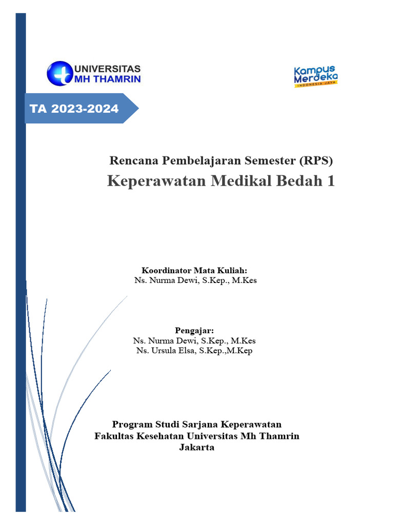 RPS Mata Kuliah KMB 1-D3 - Kontrak | PDF