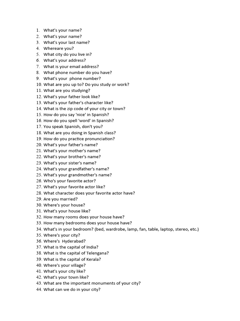 Spanish Practice Questions | PDF