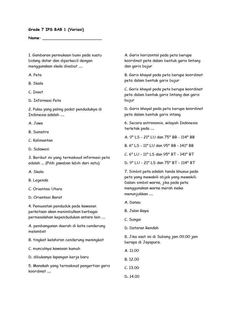 Grade 7 IPS BAB 1 | PDF