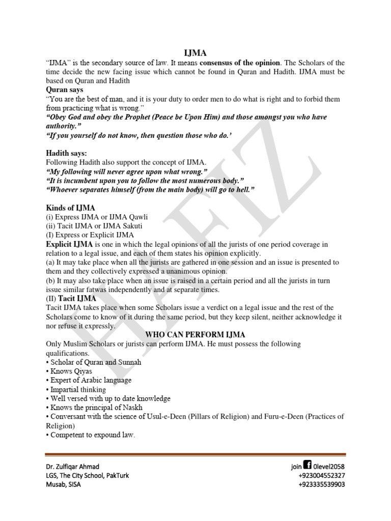 Ijma and Qiyas | PDF | Hadith | Quran