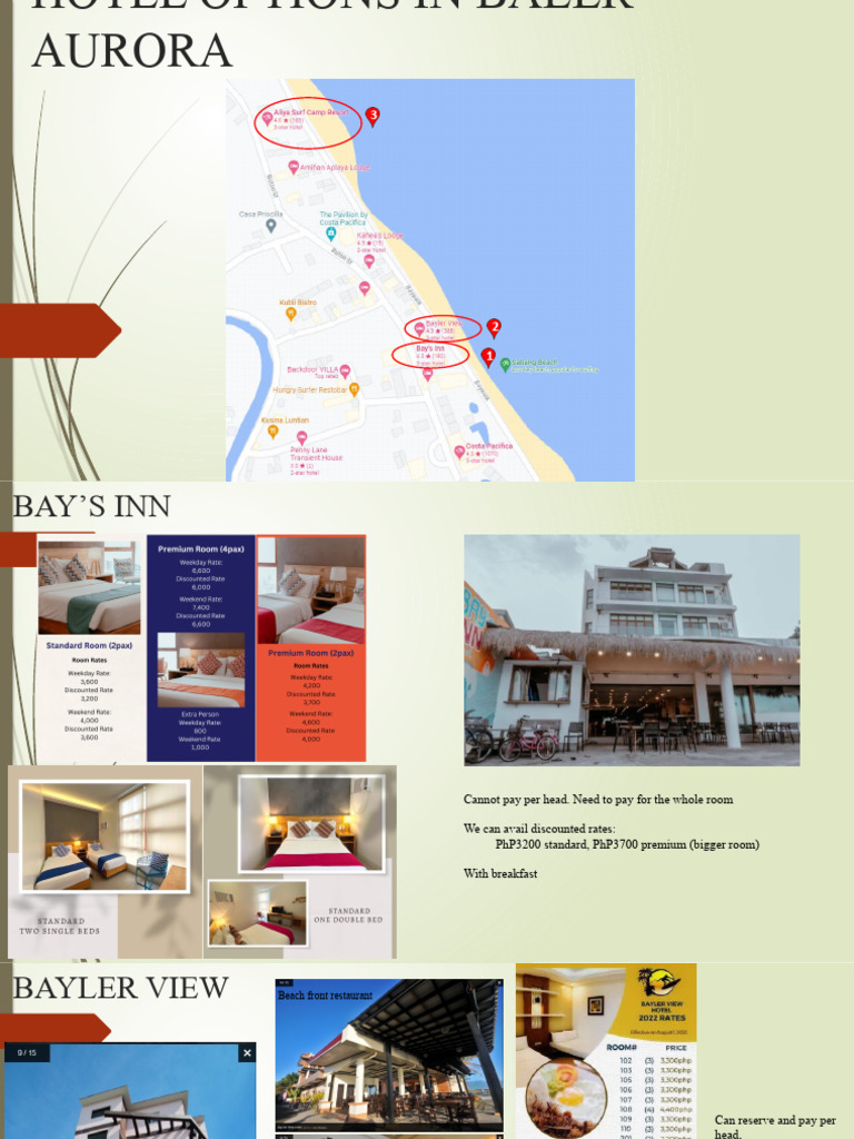HOTEL OPTIONS Baler Aurora | PDF