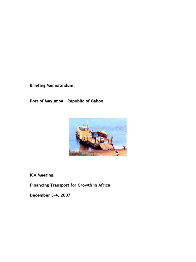 Mayumba Port Project Overview | PDF | Mining | Road