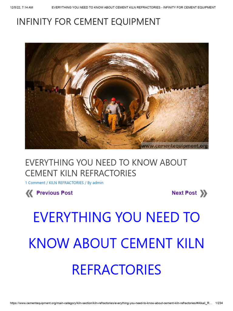 Cement Kiln Refractories Guide | PDF | Refractory | Porosity