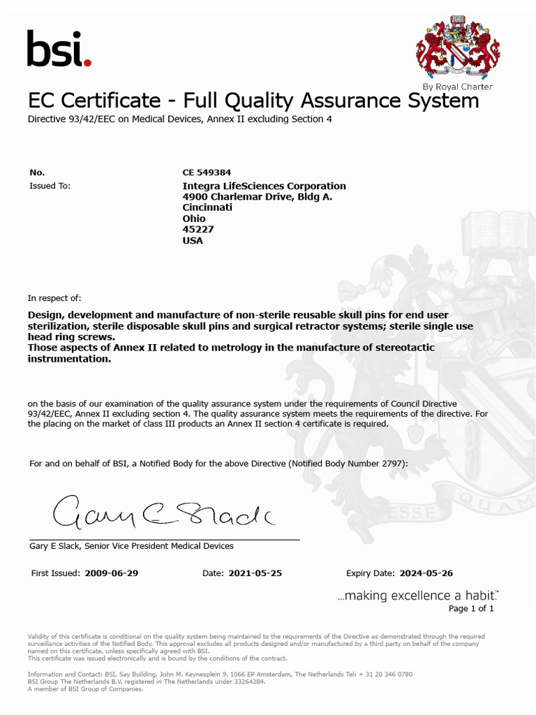 CE Cincinnati CE549384 FQA-NL EXP26-MAY-2024 | PDF | Medical Device ...