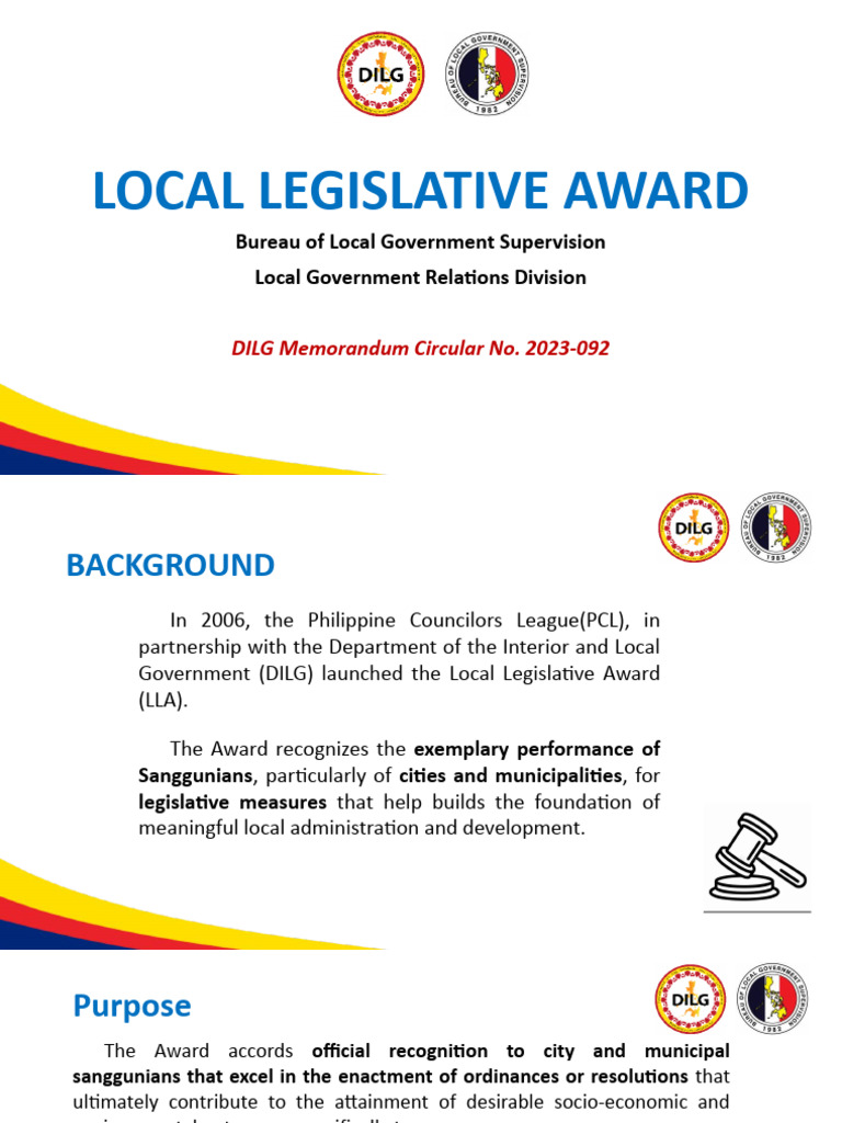 Local Legislative Award Guidelines 2025 | PDF | Justice | Crime & Violence