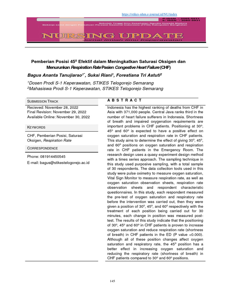 Optimal Positioning for CHF Patients | PDF | Heart Failure | Breathing