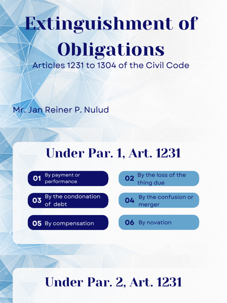 OBLICON Extinguishment Slide Deck | PDF | Payments | Debt