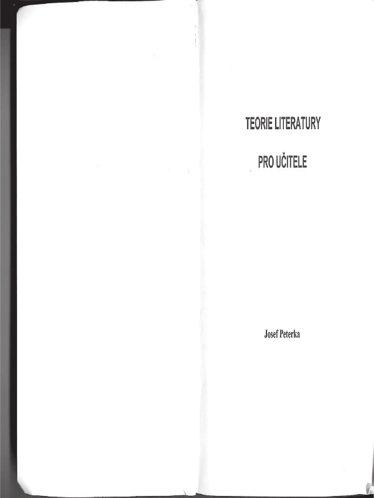 PETERKA, Josef - Teorie Literatury Pro Ucitele | PDF