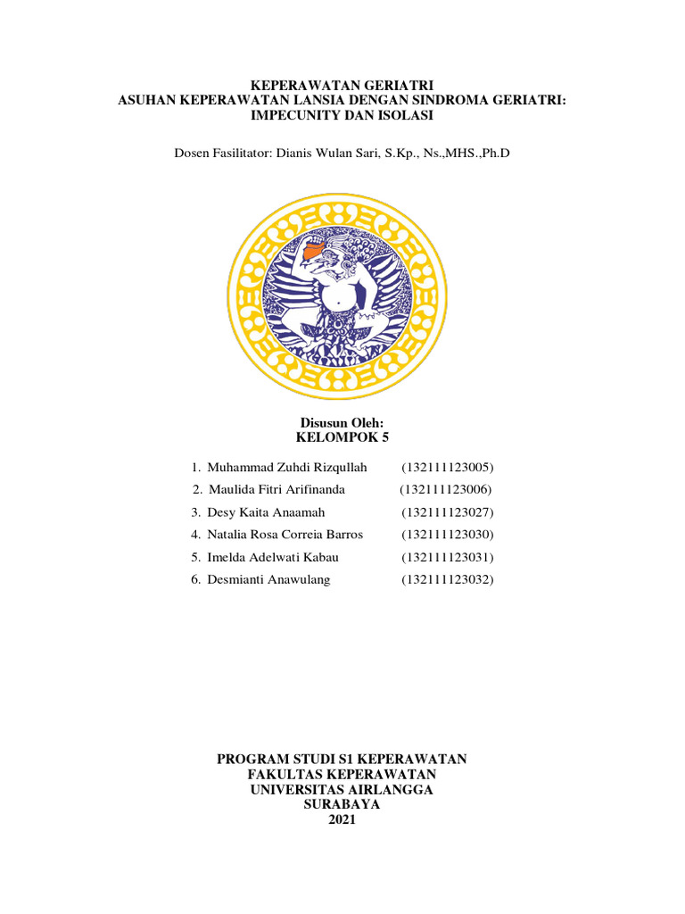 Kelompok 5 - AJ1 - Makalah Askep Gerontik Dengan Sindroma Geriatri Impecunity Dan Isolasi | PDF