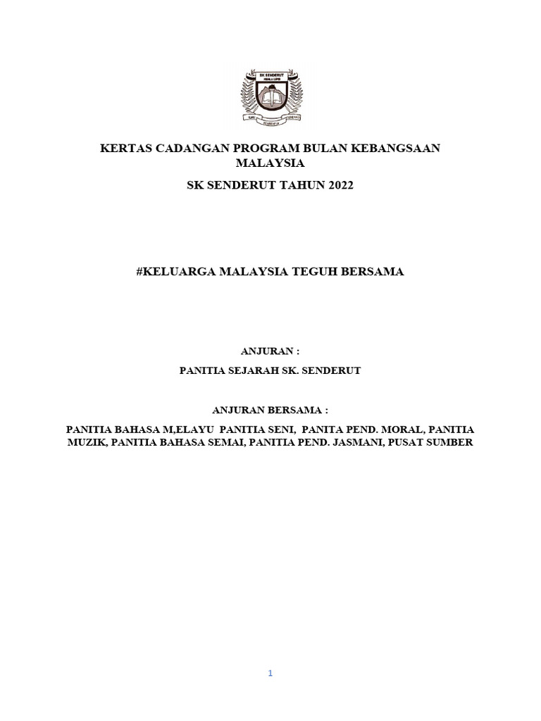 Kertas Cadangan Program Bulan Kebangsaan Pdf