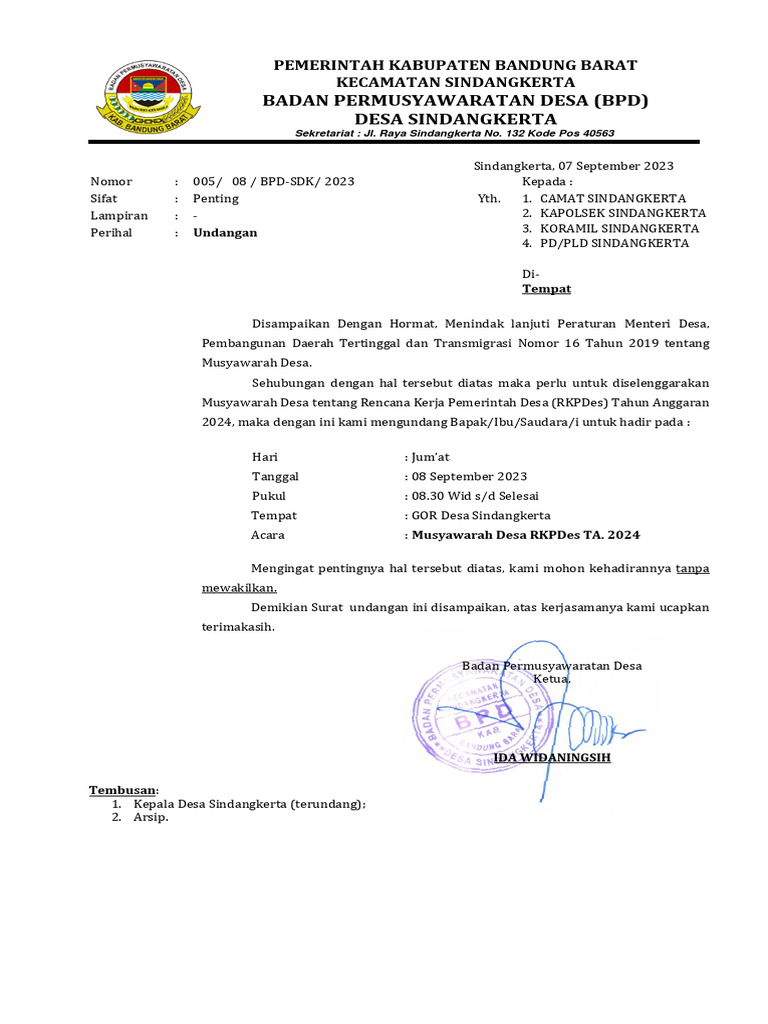 Undangan Musdes RKP | PDF