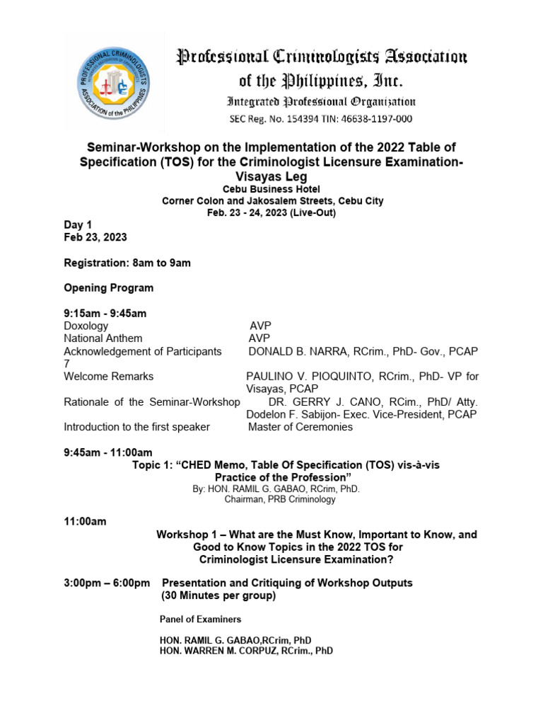 Seminar Workshop Program | PDF | Honorifics | Titles