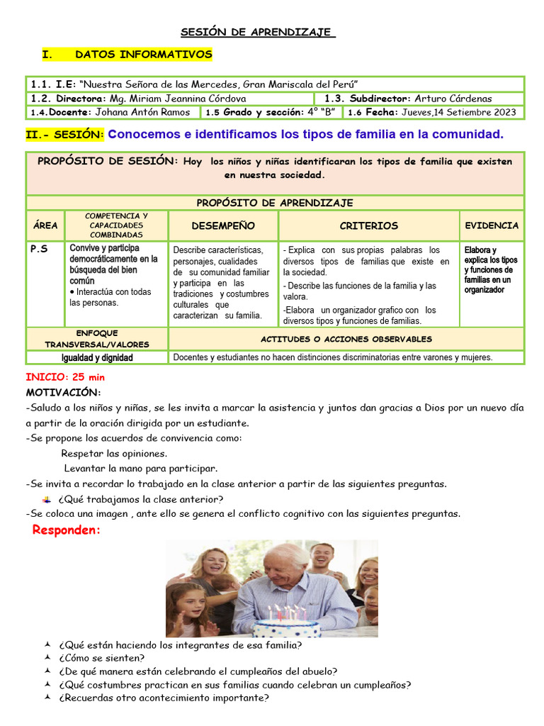 Sesion Reconozco y Valoro Los Tipos de Familia 4º | PDF | Cumpleaños ... Sesion Reconozco y Valoro Los Tipos de Familia 4º | PDF | Cumpleaños ...