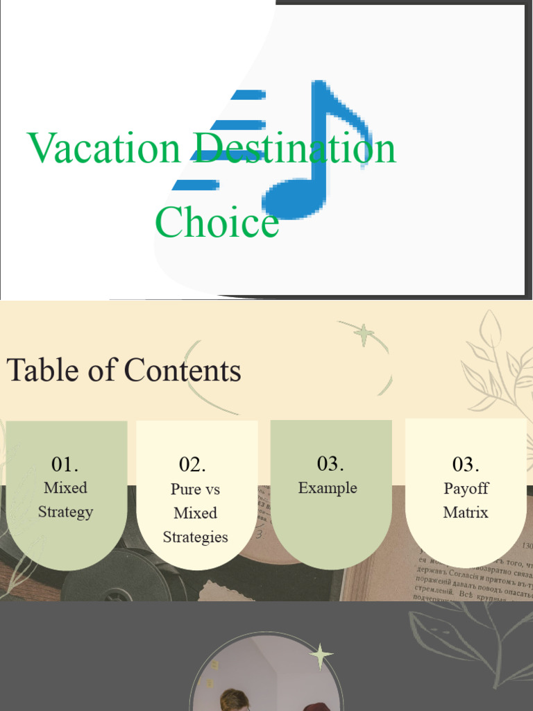 Vacation Destination Choice | PDF | Economics Of Uncertainty | Game Theory