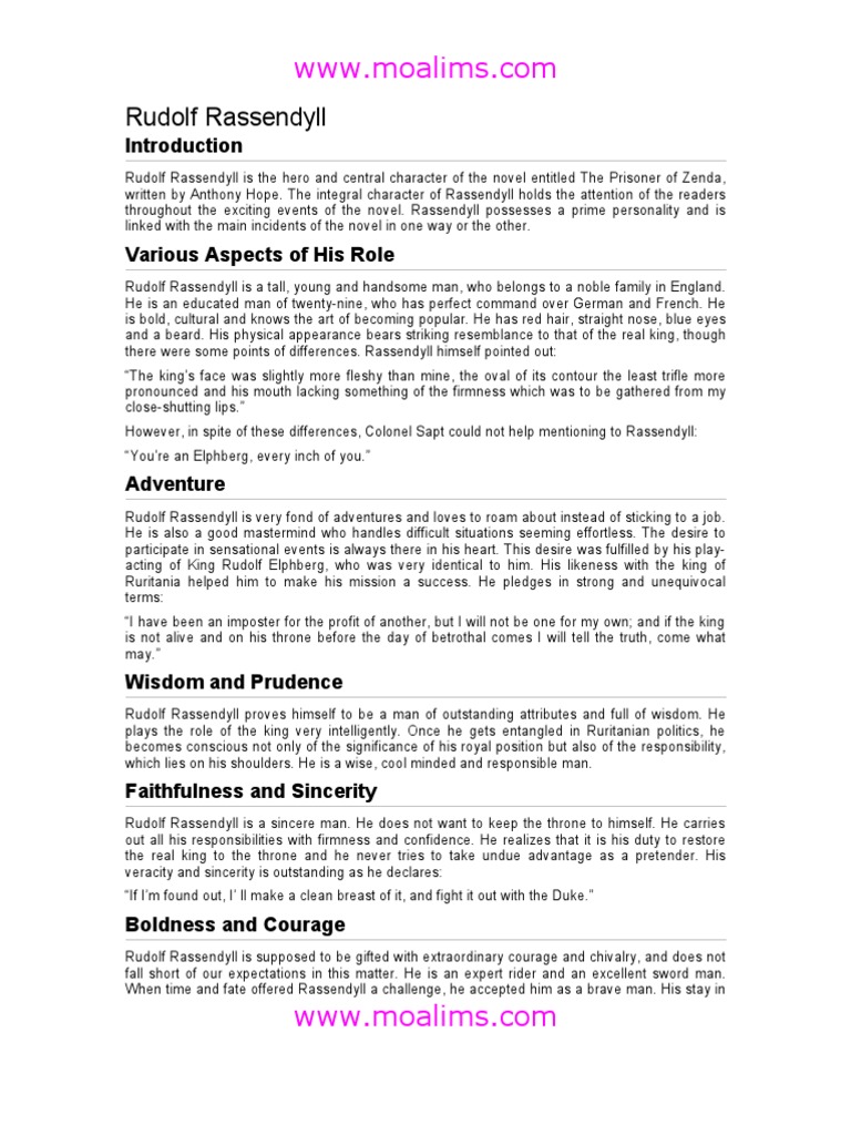 390 Rudolf Rassendyll | PDF | Chivalry